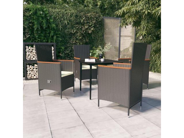 Click here for vidaXL Garden Dining Set Black and Cream White prices