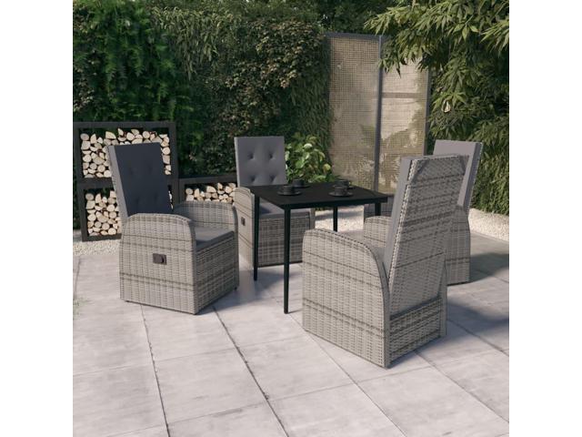 Click here for vidaXL Garden Dining Set Grey and black prices