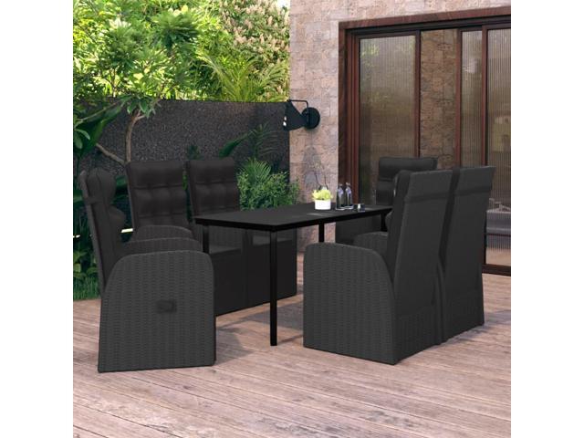 Click here for vidaXL Garden Dining Set Black PE Rattan  Powder-C... prices