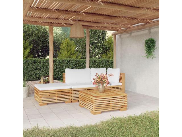 Click here for vidaXL Garden Lounge Set Cream white  Natural Teak prices