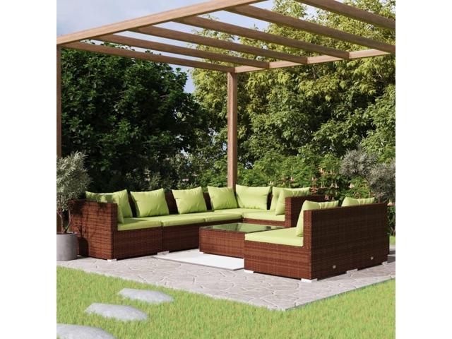 Click here for vidaXL Garden Lounge Set Brown PE rattan  powder-c... prices