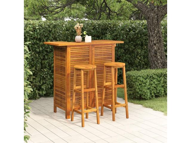 Click here for vidaXL Garden Bar Set Natural wood Solid Acacia wo... prices