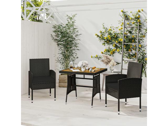 Click here for vidaXL Outdoor Dining Set Black Pe rattan  steel... prices