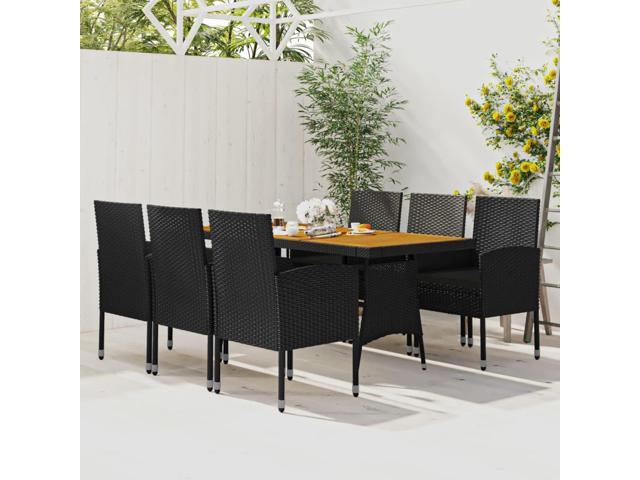 Click here for vidaXL Outdoor Dining Set Black PE rattan  Steel... prices