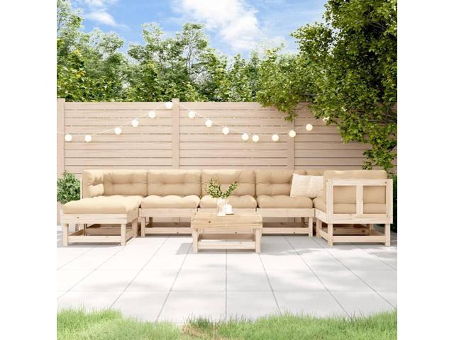 Click here for vidaXL Garden Lounge Set Beige Solid pinewood  Ply... prices