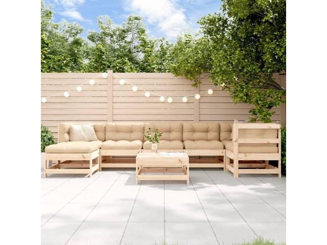 Click here for vidaXL Garden Lounge Set Beige  Natural Wood prices