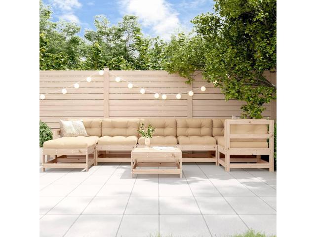 Click here for vidaXL Garden Lounge Set Beige  Natural Wood Tone prices
