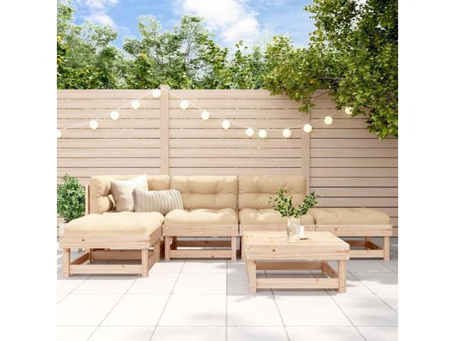 Click here for vidaXL Garden Lounge Set Beige Solid Pine Wood  Pl... prices