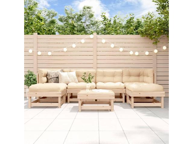 Click here for vidaXL Garden Lounge Set Beige  Natural Wood prices