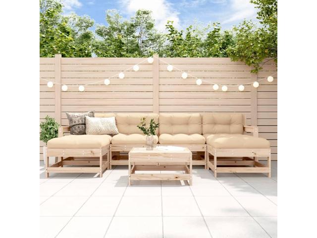 Click here for vidaXL Garden Lounge Set Beige Solid pinewood 7 Pi... prices