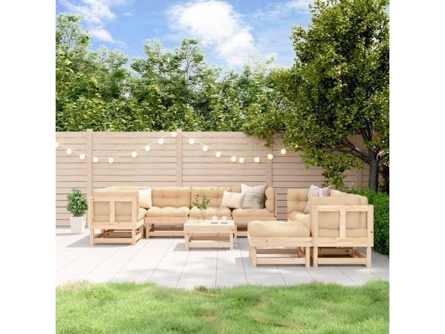 Click here for vidaXL Garden Lounge Set Beige Solid Pinewood Larg... prices