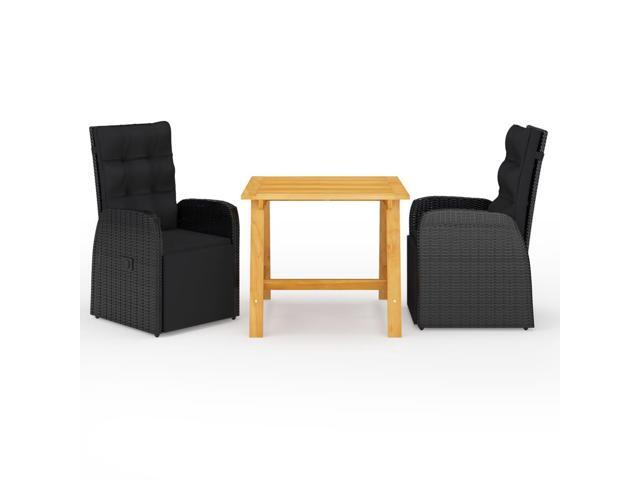 Click here for vidaXL Dining Set Black Solid Acacia wood Compact... prices