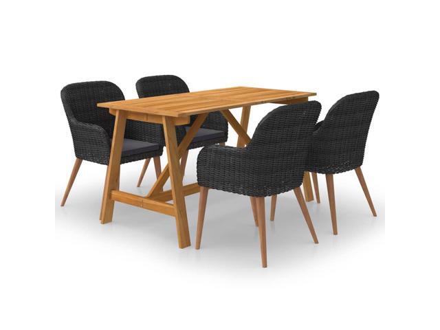 Click here for vidaXL Patio Dining Set 5 Piece Black Outdoor Gard... prices