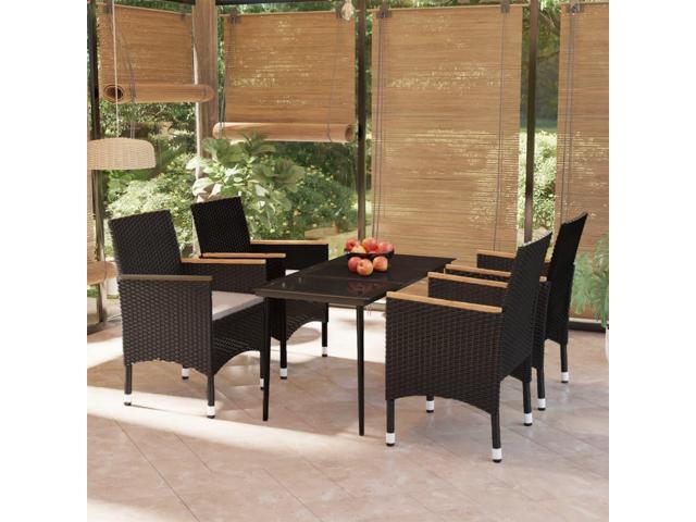 Click here for vidaXL Garden Dining Set Black prices
