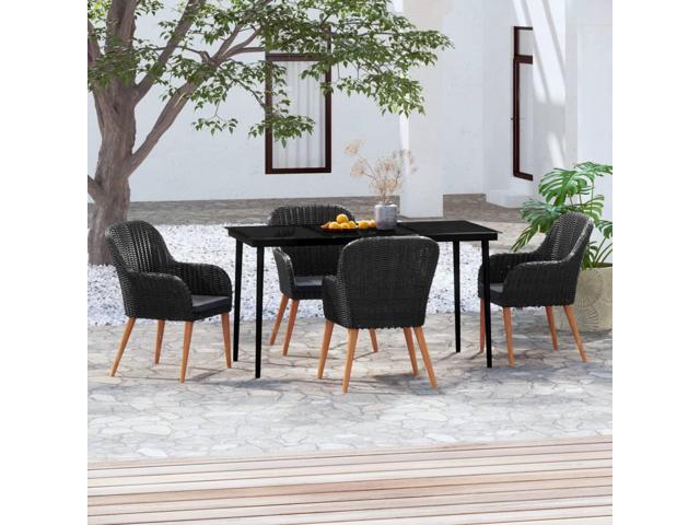 Click here for vidaXL Garden Dining Set Black prices