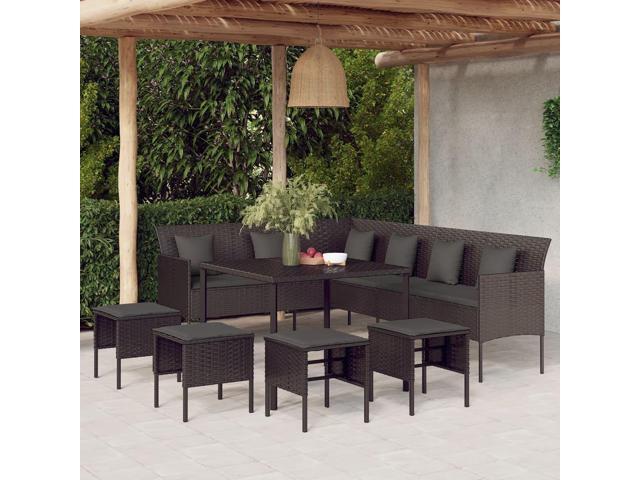 Click here for vidaXL Garden Dining Set Black prices