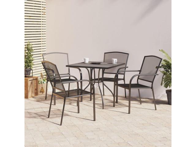 Click here for vidaXL Garden Dining Set Anthracite Steel (e-coate... prices
