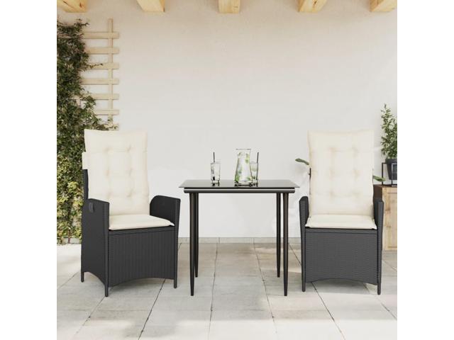 Click here for vidaXL Garden Dining Set Black  Cream White prices