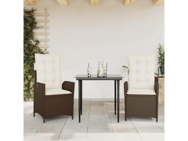 Click here for vidaXL Garden Dining Set Table: Black  Chairs: Bro... prices