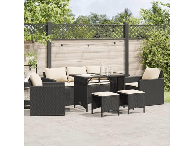 Click here for vidaXL Garden Sofa Set Black prices