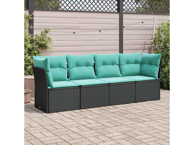 Click here for vidaXL Garden Sofa Set Black PE rattan  powder-coa... prices