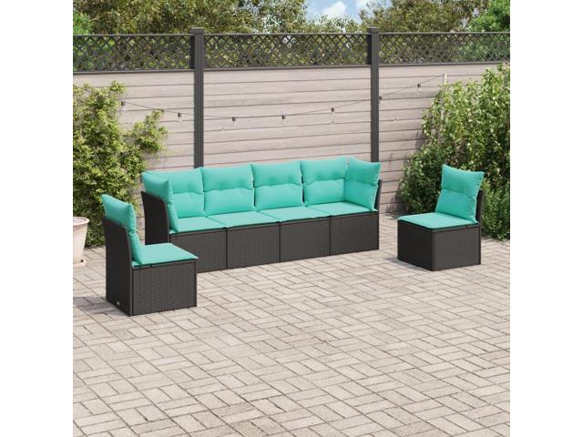 Click here for vidaXL Garden Sofa Set Black PE rattan Large Modul... prices