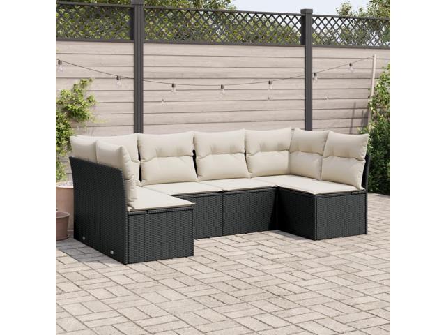 Click here for vidaXL Garden Sofa Set Black PE rattan Large Modul... prices