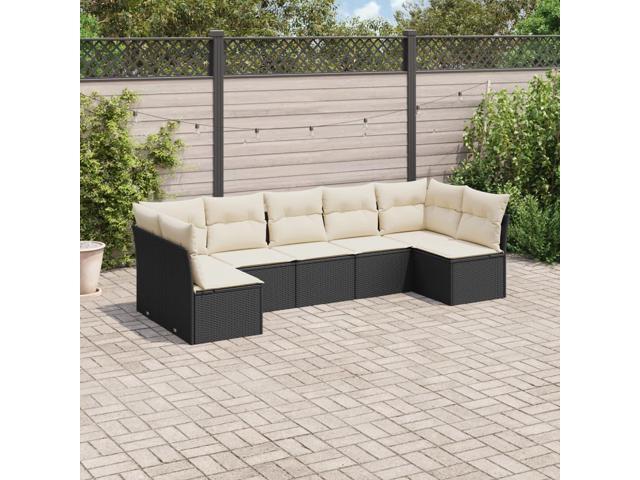 Click here for vidaXL Garden Sofa Set Black and Cream White prices
