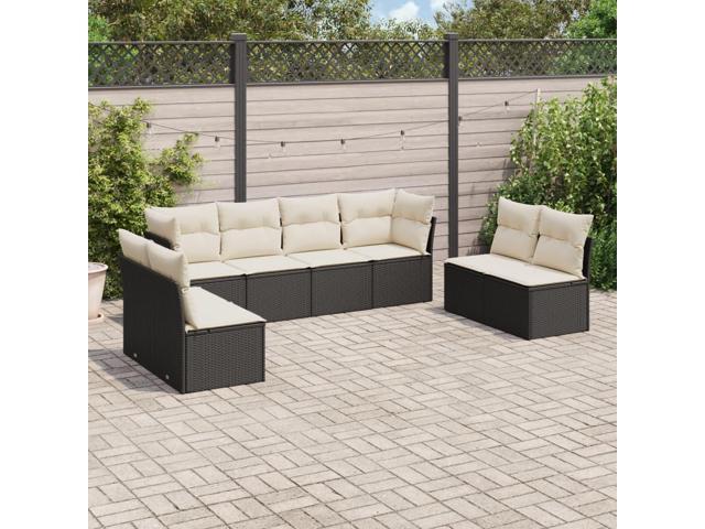 Click here for vidaXL Garden Sofa Set Black  Cream White prices