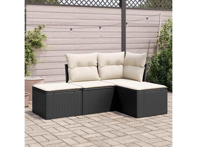 Click here for vidaXL Garden Sofa Set Black and Cream White prices