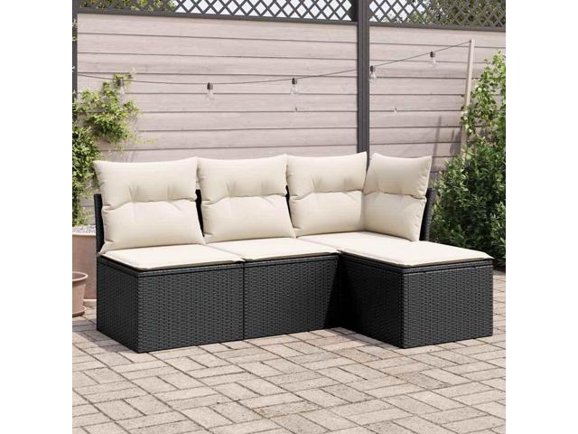 Click here for vidaXL Garden Sofa Set Black  Cream White prices