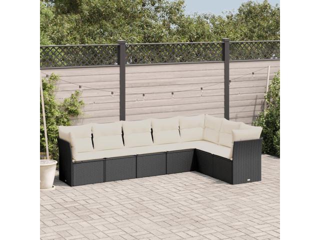 Click here for vidaXL Garden Sofa Set Black PE rattan  powder-coa... prices