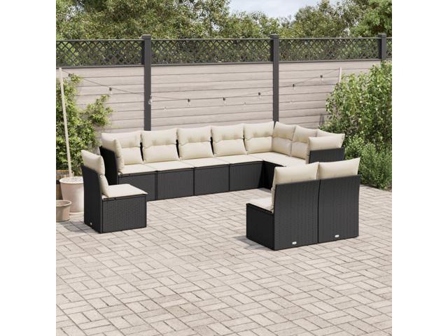 Click here for vidaXL Garden Sofa Set Black and Cream White prices