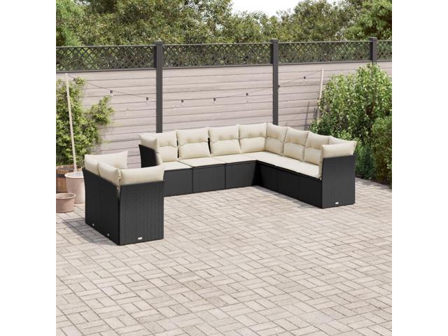 Click here for vidaXL Garden Sofa Set Black  Cream prices