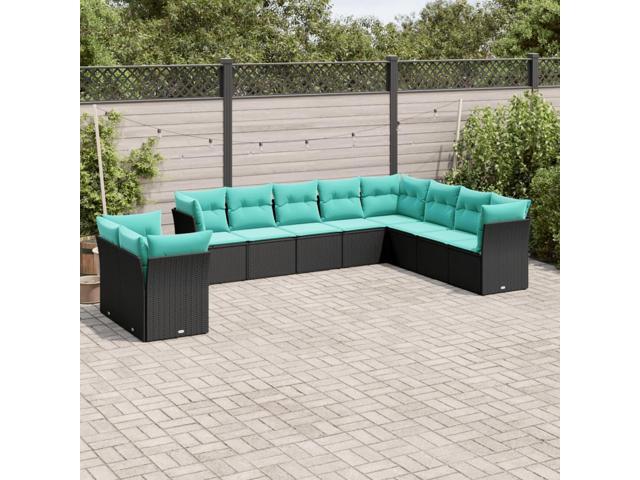 Click here for vidaXL Patio Sofa Set Black and Blue prices