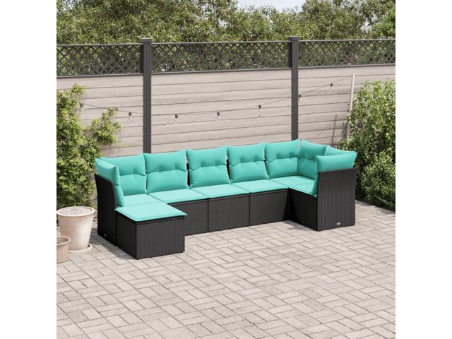 Click here for vidaXL Garden Sofa Set Black and Blue prices