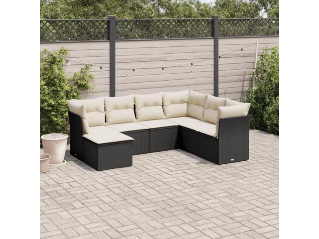 Click here for vidaXL Garden Sofa Set Black  Cream White prices