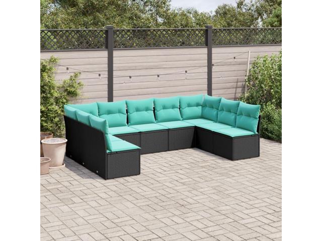Click here for vidaXL Patio Sofa Set Black  Blue prices