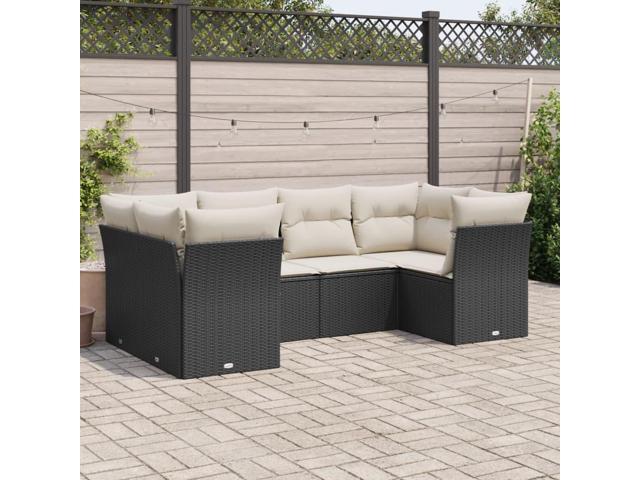 Click here for vidaXL Garden Sofa Set Black PE rattan  Powder-coa... prices