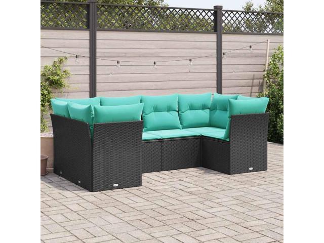 Click here for vidaXL Garden Sofa Set Black PE rattan  powder-coa... prices