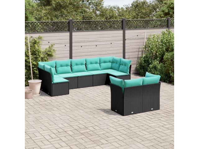 Click here for vidaXL Garden Sofa Set Black PE Rattan Large Adjus... prices