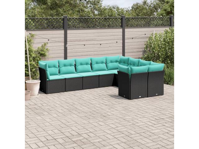 Click here for vidaXL Garden Sofa Set Black  Blue prices