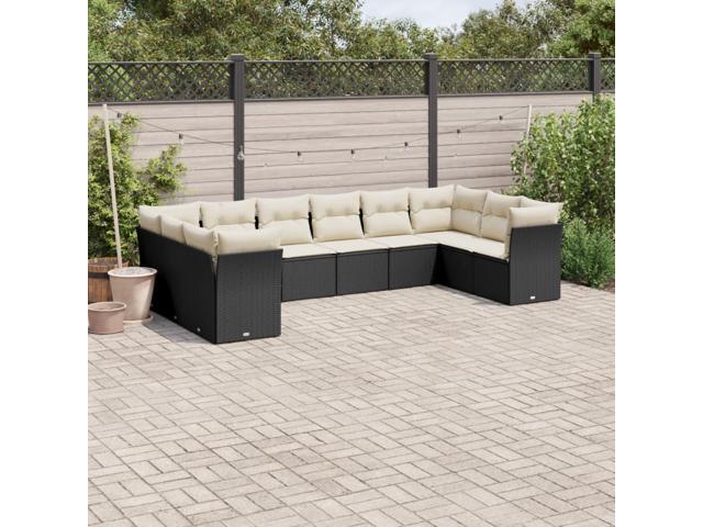 Click here for vidaXL Garden Sofa Set Black and Cream White prices