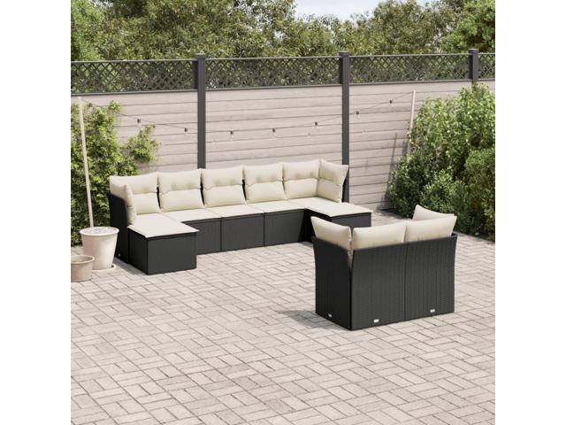 Click here for vidaXL Garden Sofa Set Black and Cream prices