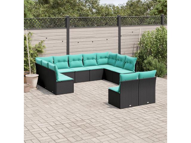 Click here for vidaXL Garden Sofa Set Black  Blue prices