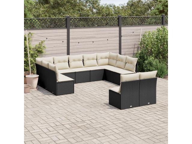 Click here for vidaXL Garden Sofa Set Black  Cream White prices