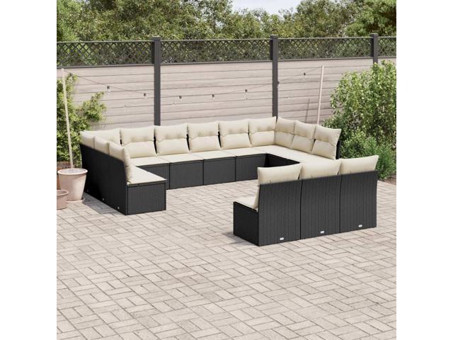 Click here for vidaXL Garden Sofa Set Black  Cream White prices