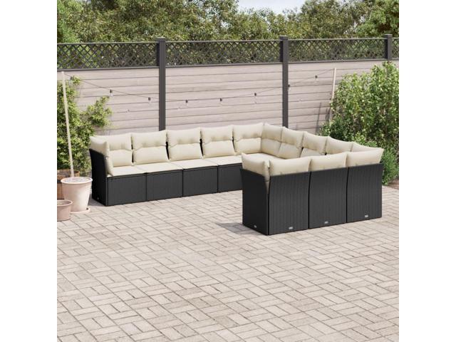 Click here for vidaXL Garden Sofa Set Black  Cream white prices