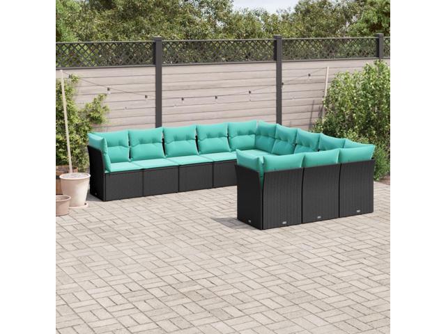 Click here for vidaXL Patio Sofa Set Black  Blue prices