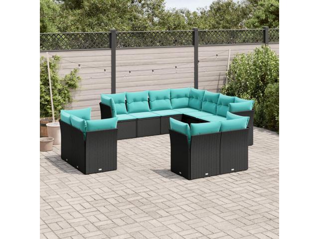 Click here for vidaXL Garden Sofa Set Black  Blue prices